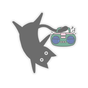Black Cat Sticker, Black Cat Dancing Sticker, Street Dance, Dancing Cat ...