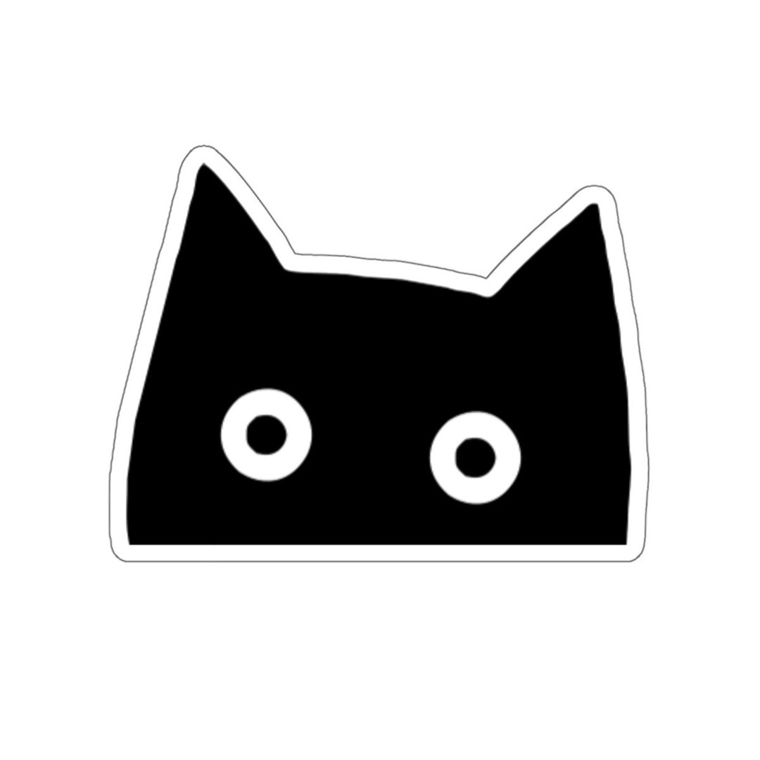 Peeking Cat Sticker, Black Cat Sticker, Cat Vinyl Sticker, Journal ...