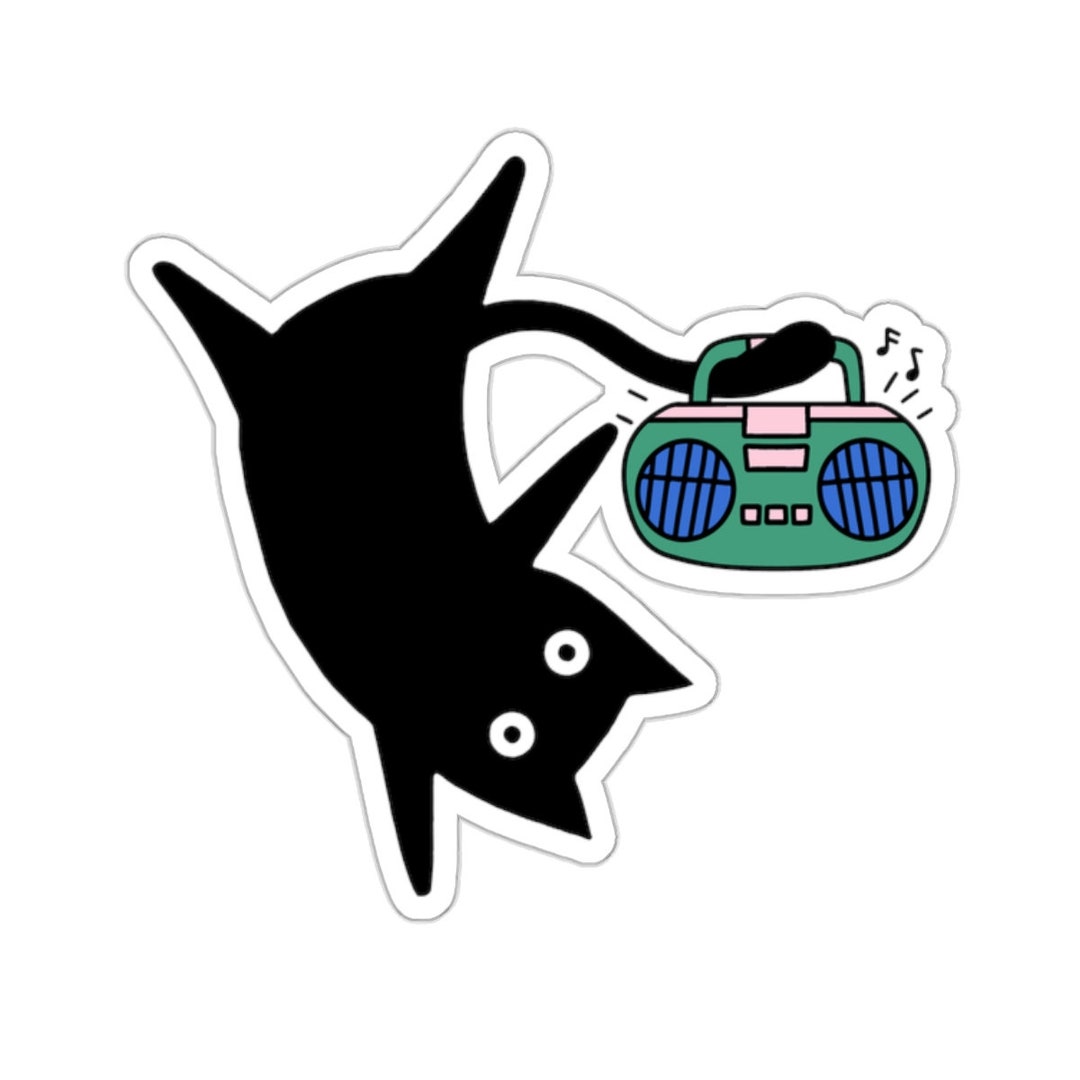 Black Cat Sticker, Black Cat Dancing Sticker, Street Dance, Dancing Cat ...