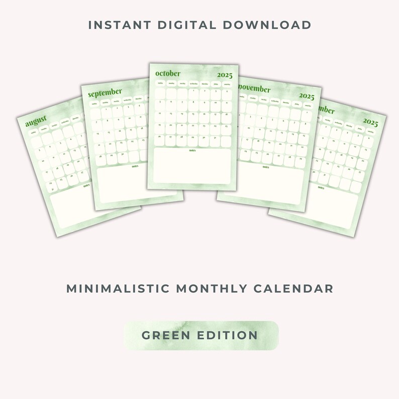 2025 Yearly Planner Overview, Monthly Calendar Printable & Fillable ...