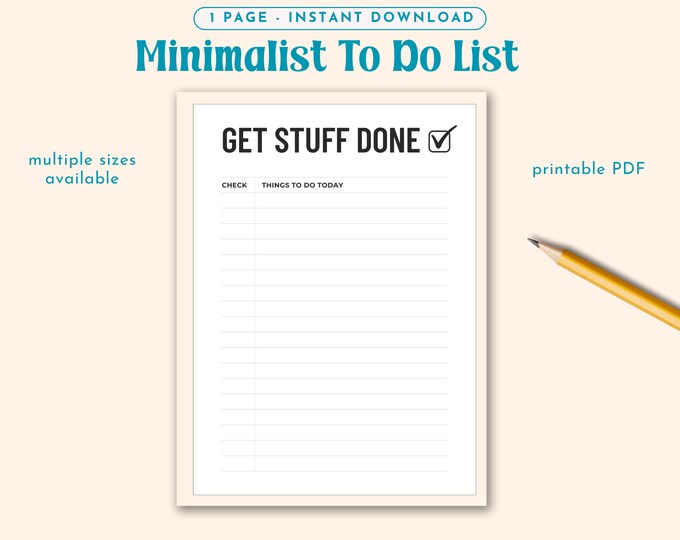 Get It Done, Printable to Do List Template, Task List, A4/a5/letter ...