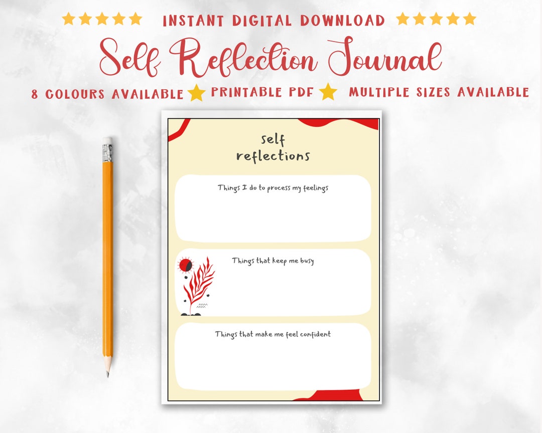 Self Reflection Journal, Daily Self Reflection Printable, Daily Planner ...