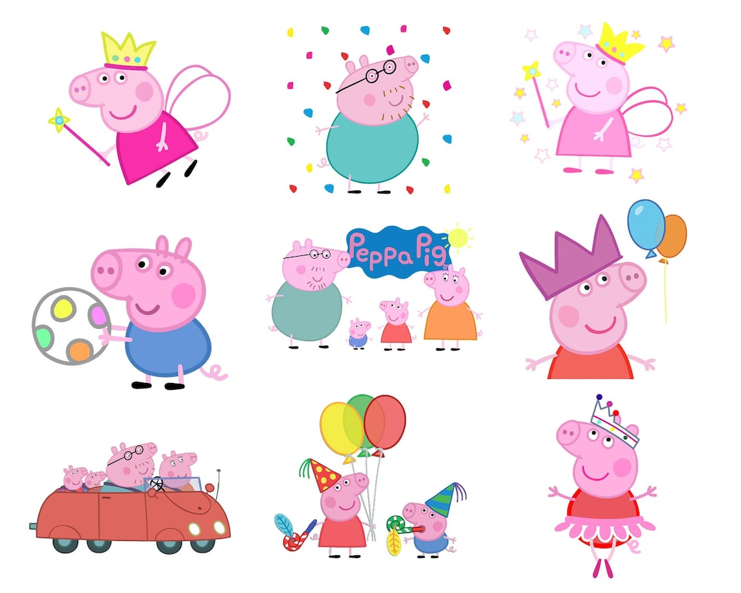 Peppa Pig PNG Bundle, Peppa Pig Clipart, Peppa Pig Cut File, Peppa Pig ...