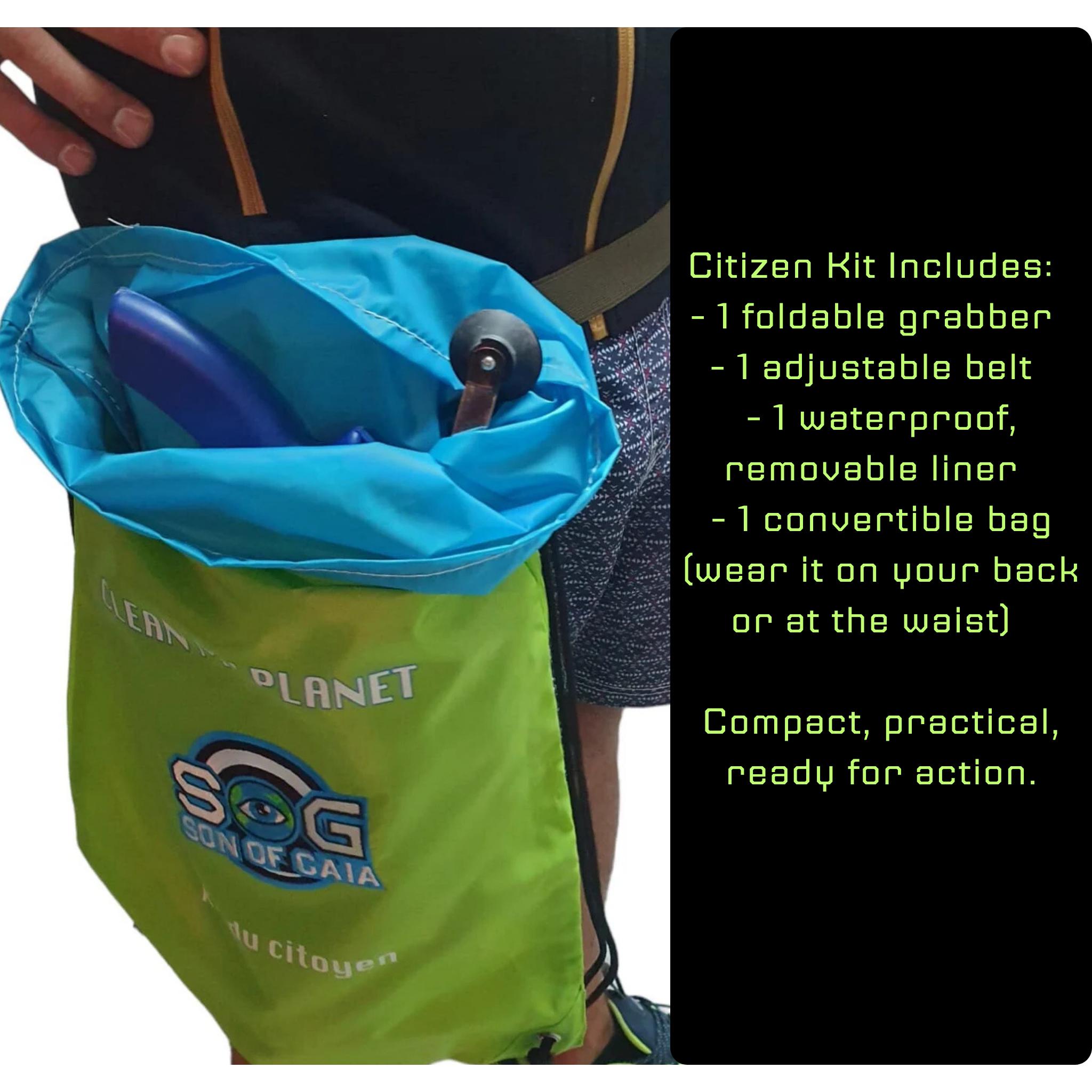 Waste Collection Kit, Plogging, Hiking Backpack, Green Minded, Reusable ...