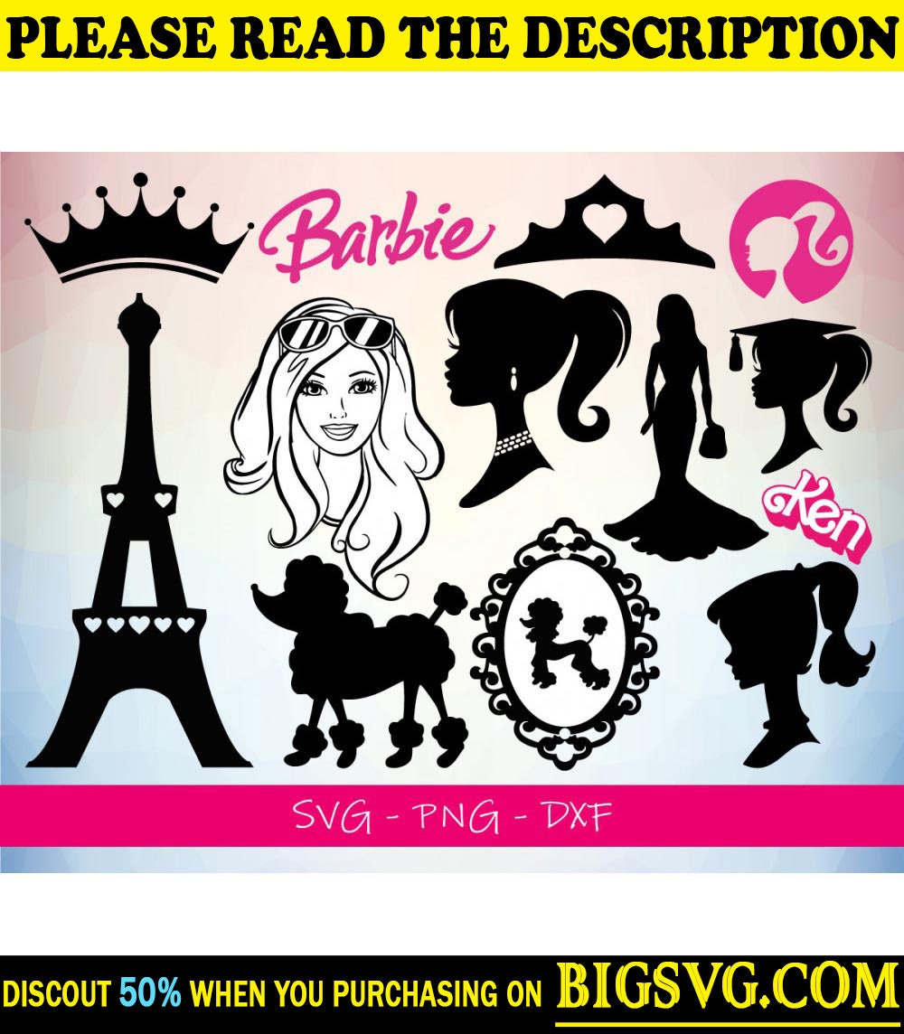 100 BARBIE SVG BUNDLE, Svg Bundle, Eps, Png, Dxf, Pdf, Layered Svg, Cut ...