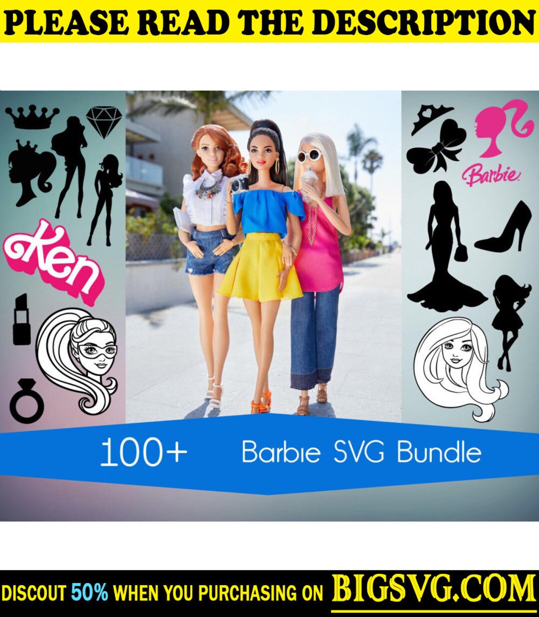 100 BARBIE SVG BUNDLE, Svg Bundle, Eps, Png, Dxf, Pdf, Layered Svg, Cut ...