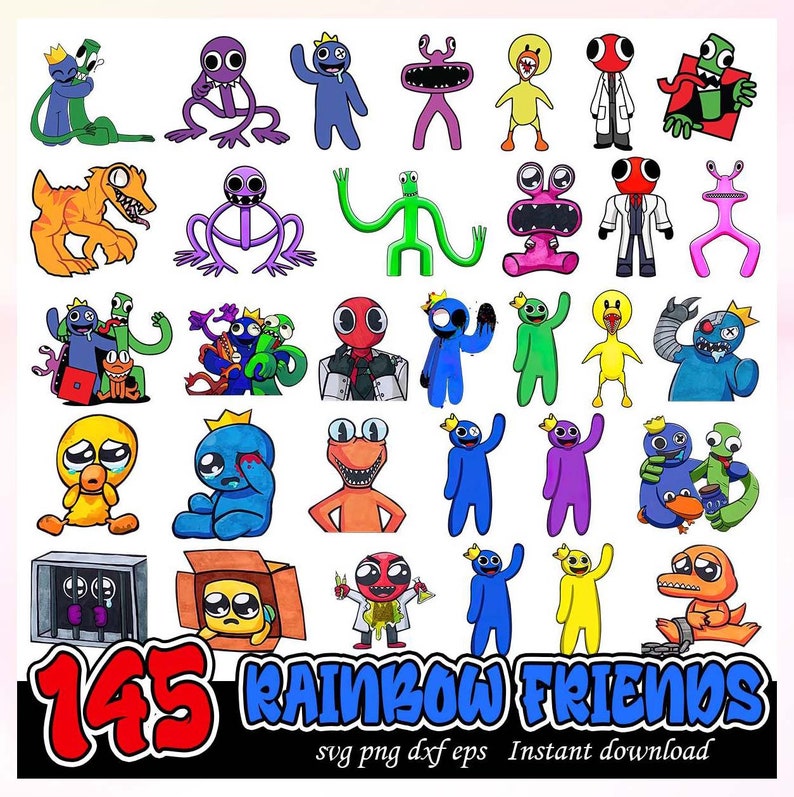 Rainbow Friends SVG, Rainbow Friends PNG, Sublimation, Transfer ...