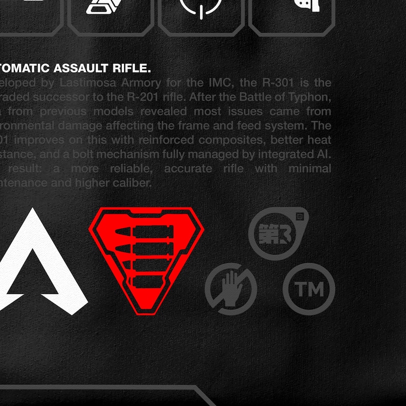 Apex Legends Unisex T-shirt: R301, Nemesis Alternator Lifeline Revenant ...