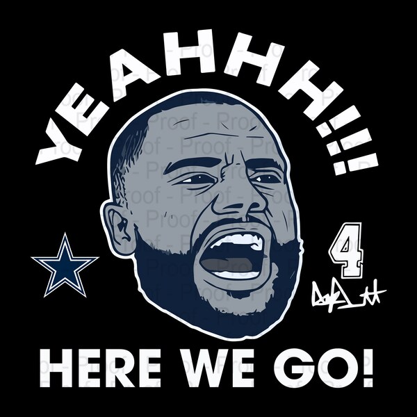 Dallas Cowboys Dak Prescott Here We Go - Etsy