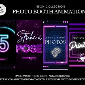 Neon Photo Booth Animations - Set of 8 - 1080x1920 - Etsy