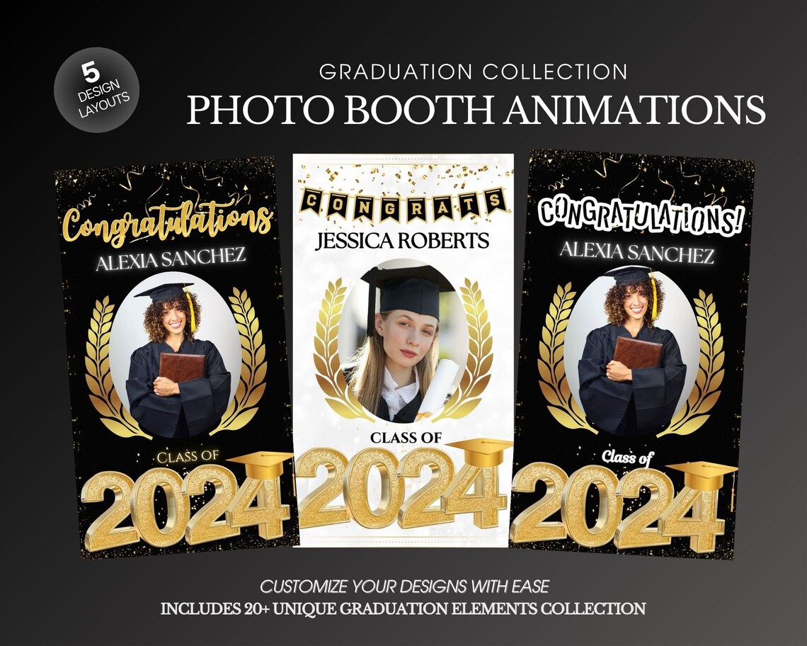 Graduation Animations - Magic Mirror Photo Booth - Set of 5 - 1080x1920 ...