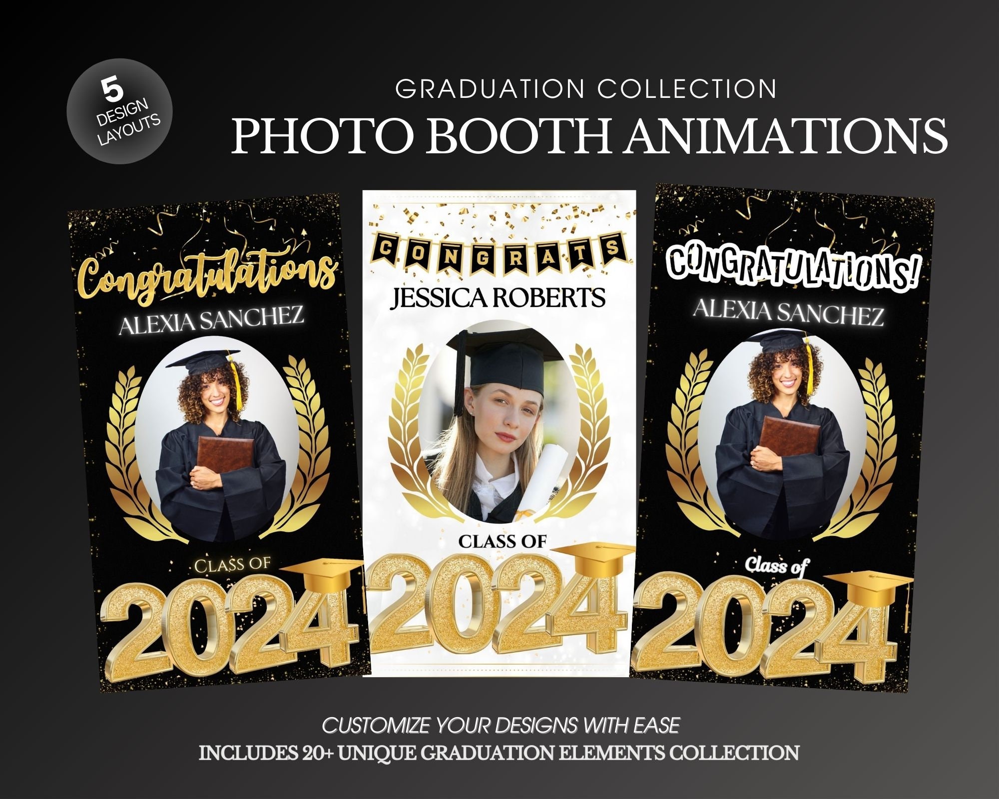 Graduation Animations - Magic Mirror Photo Booth - Set of 5 - 1080x1920 ...