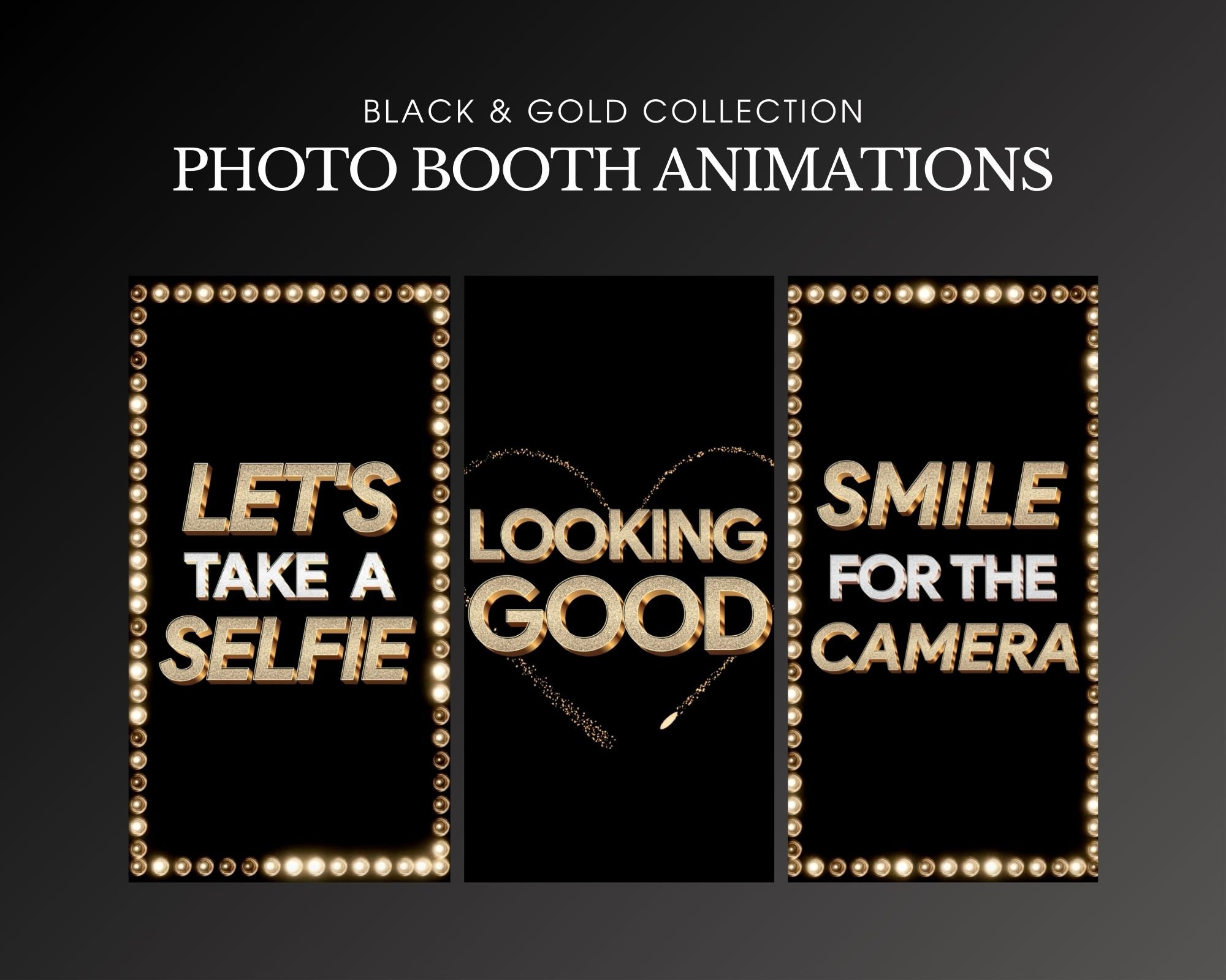 Elegant Black & Gold - Photo Booth Animations - Set of 10 - 1080x1920 ...