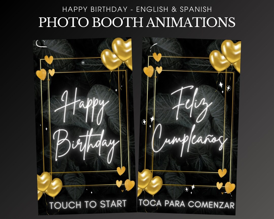 Happy Birthday Gold - English & Spanish - Touch to Start Screen ...