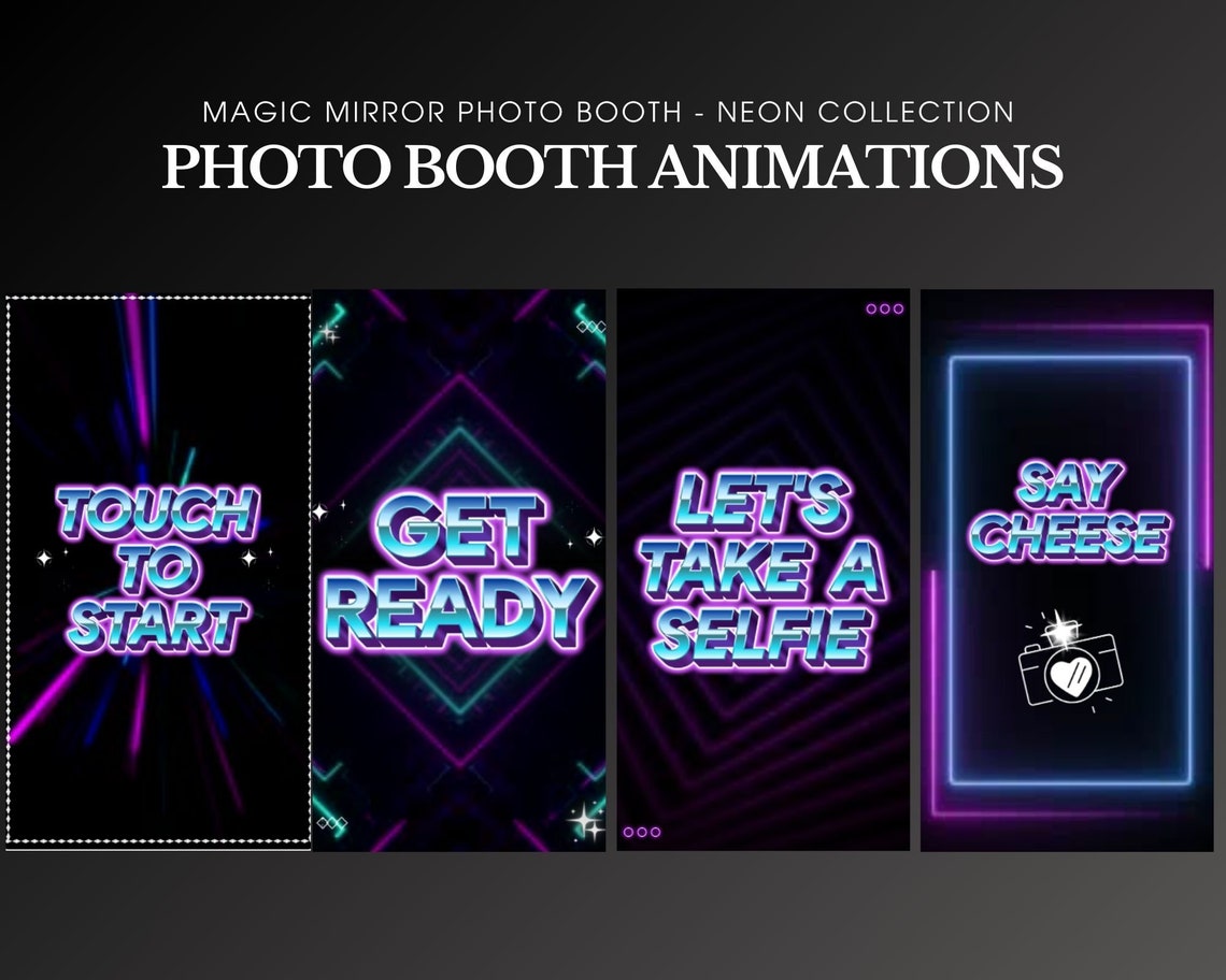 Vibrant Neon - Magic Mirror Photo Booth Animations - Set of 10 ...