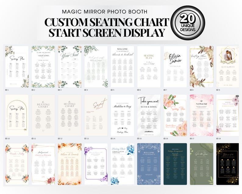 Customizable Magic Mirror Photo Booth Seating Chart - (30) Canva ...
