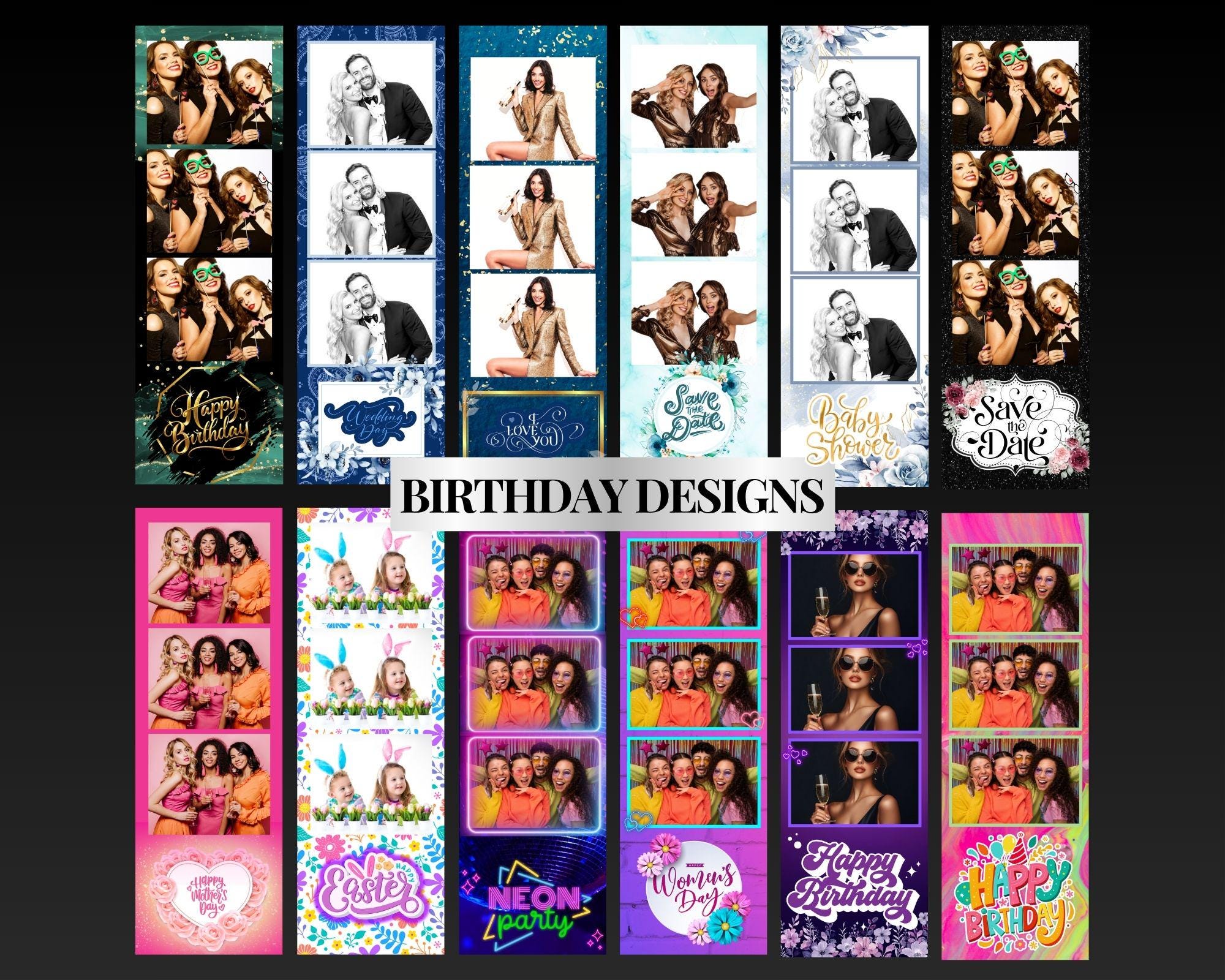 THE MEGA BUNDLE - 75+ Photo Booth Design Templates - 2x6 Prints - Etsy