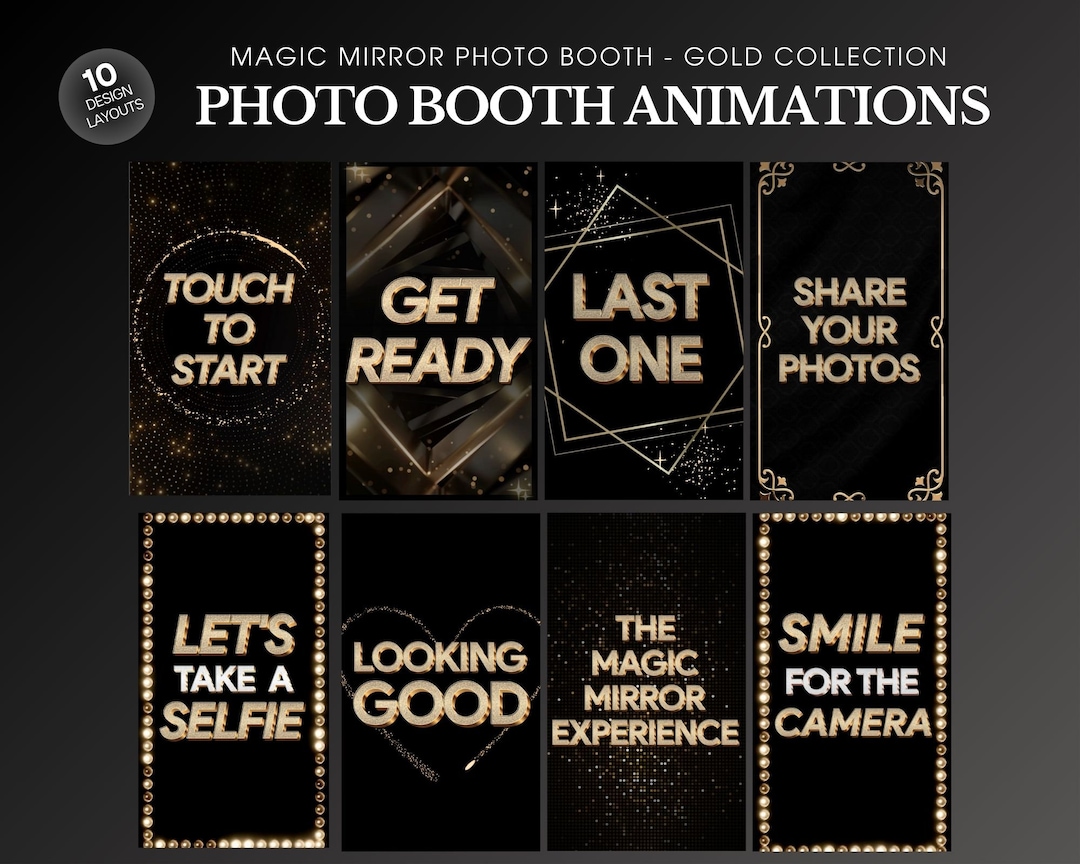Elegant Black & Gold - Photo Booth Animations - Set of 10 - 1080x1920 ...