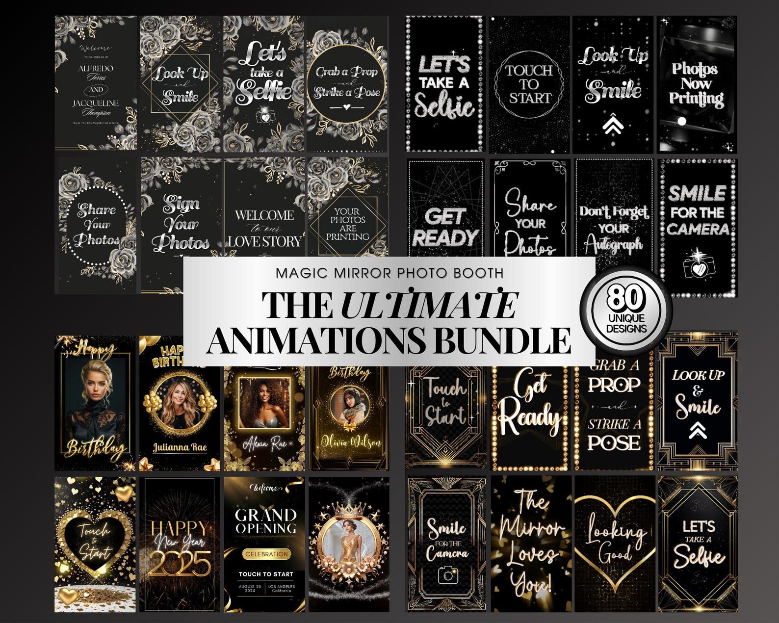 THE MEGA BUNDLE - 80+ Magic Mirror Photo Booth Animations - 1080x1920 ...