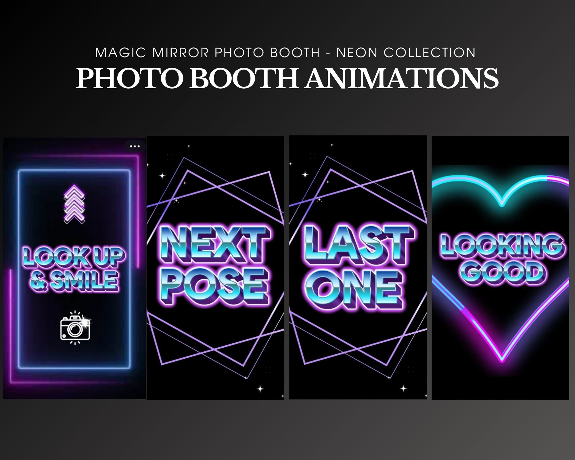 Vibrant Neon - Magic Mirror Photo Booth Animations - Set of 10 ...