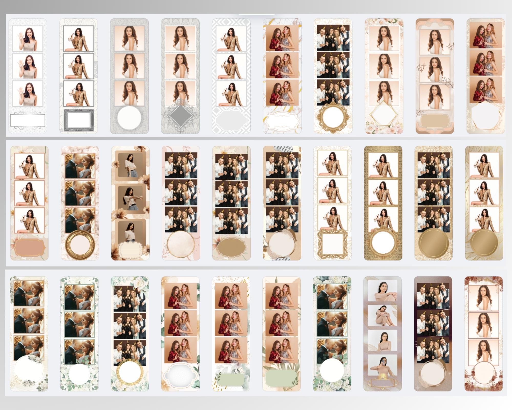 THE MEGA BUNDLE #2 - 125 Photo Booth Design Templates - 2x6 Prints - Etsy