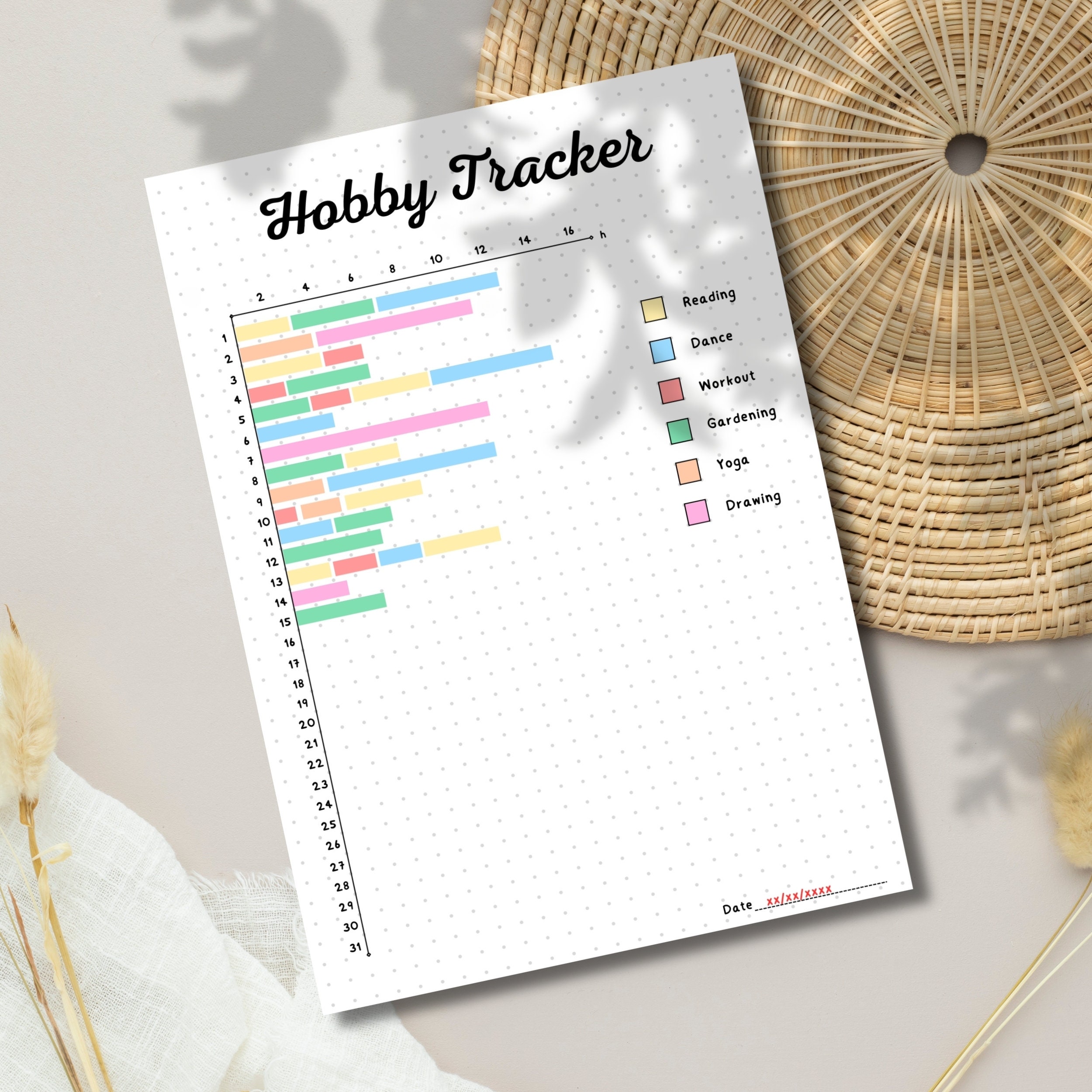 Hobby Tracker, Printable Tracker, A5 Journal Page, Habit Tracker, Hobby ...