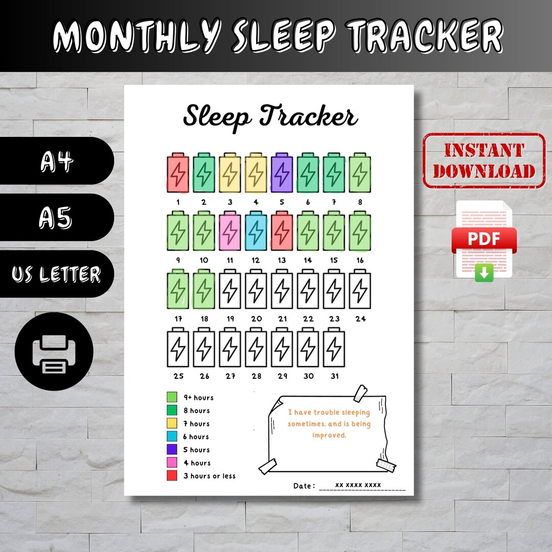 Monthly Sleep Tracker Printable Journal Page Printable - Etsy