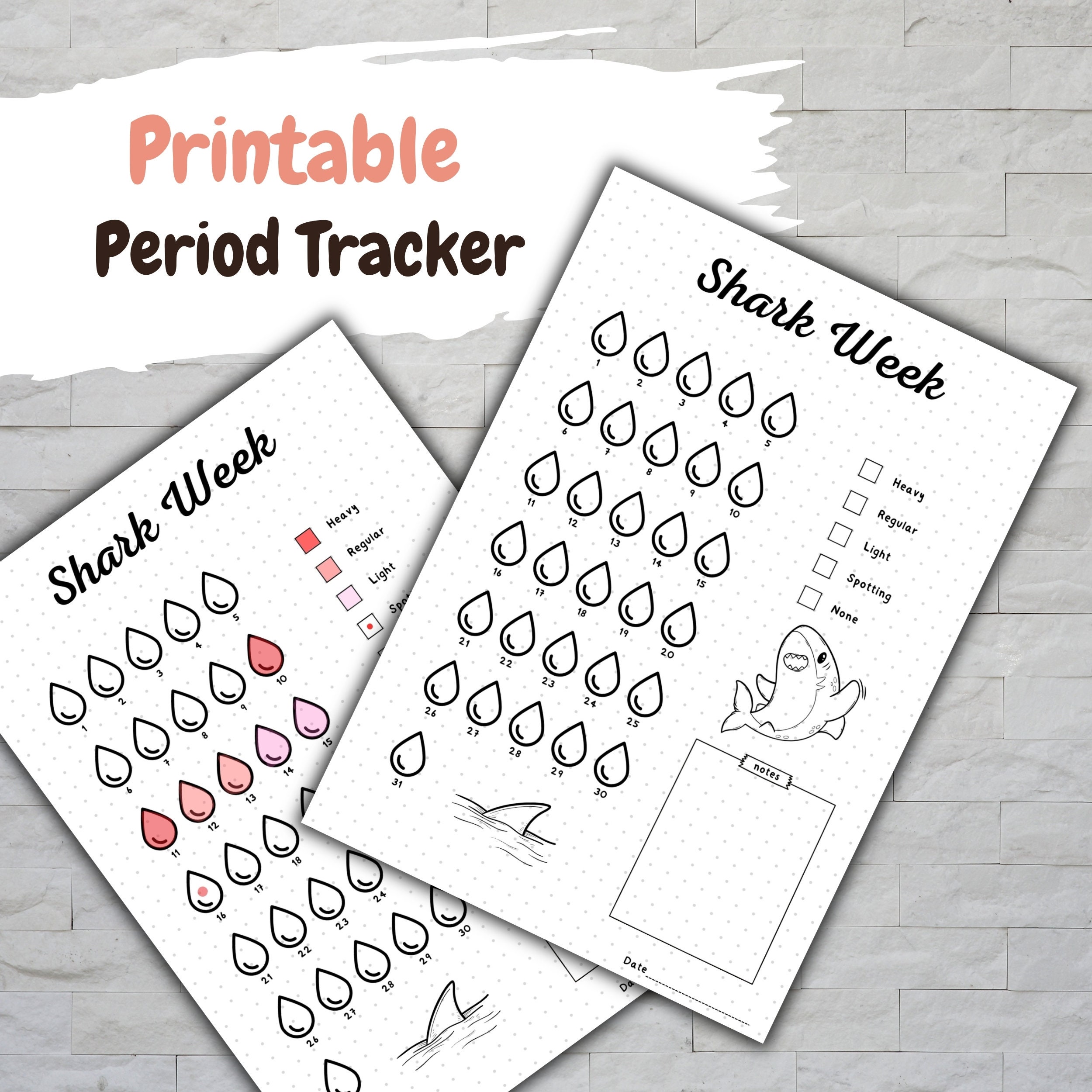 Monthly Period Tracker, Printable Tracker, Bullet Journal Page, A5 ...