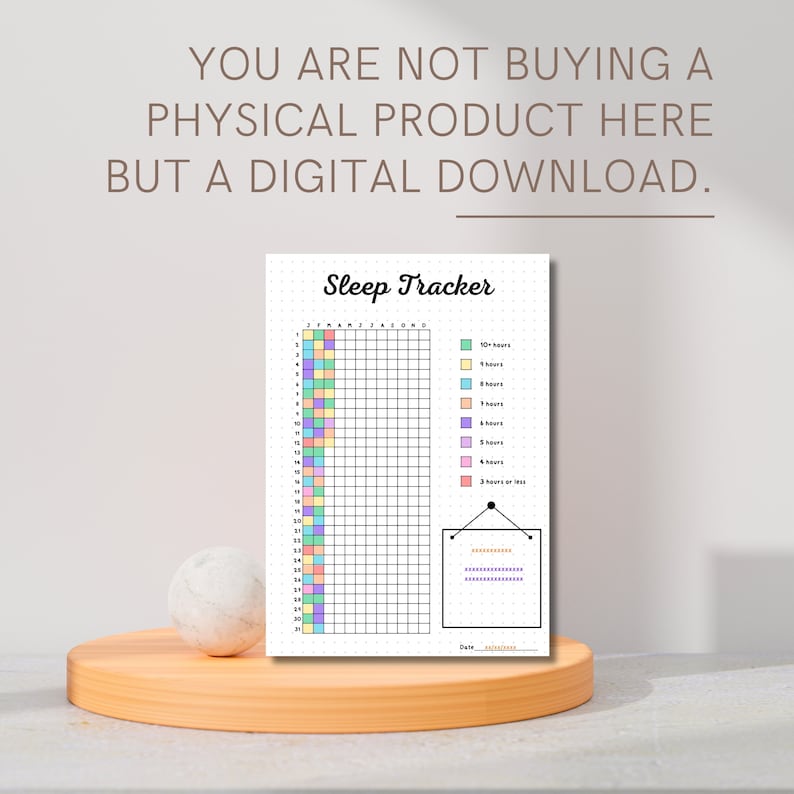 Yearly Sleep Tracker, Printable Tracker, Printable Sleep Tracker, Sleep ...