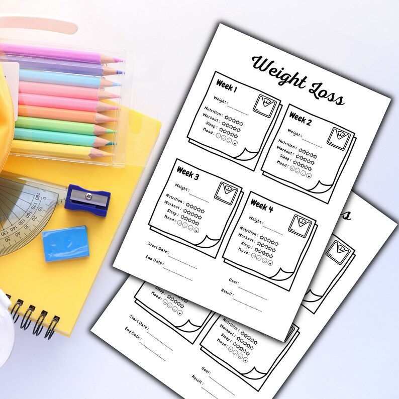 Weight Loss Journal Printable, Weightloss Tracker, Weight Loss Planner ...