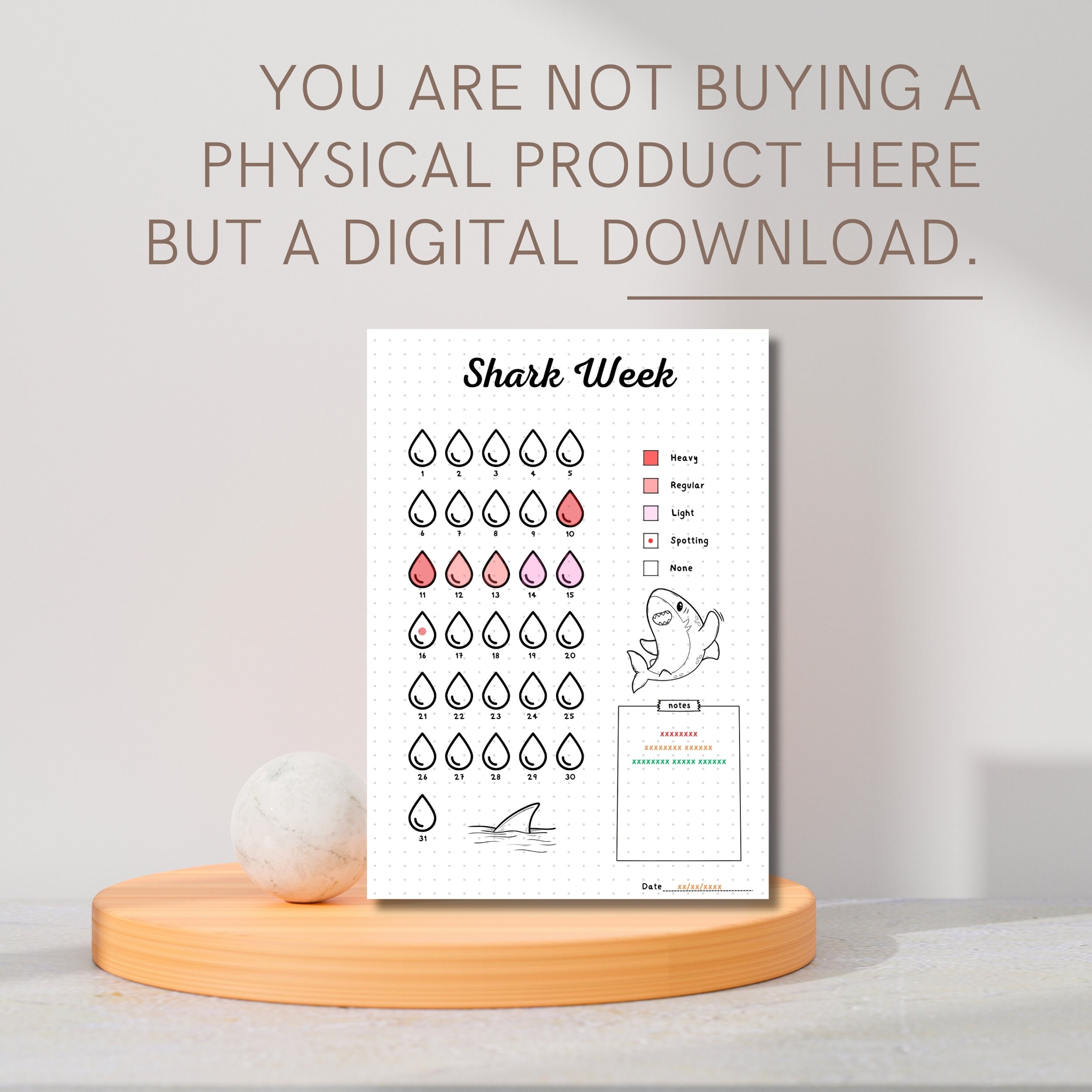 Monthly Period Tracker, Printable Tracker, Bullet Journal Page, A5 ...