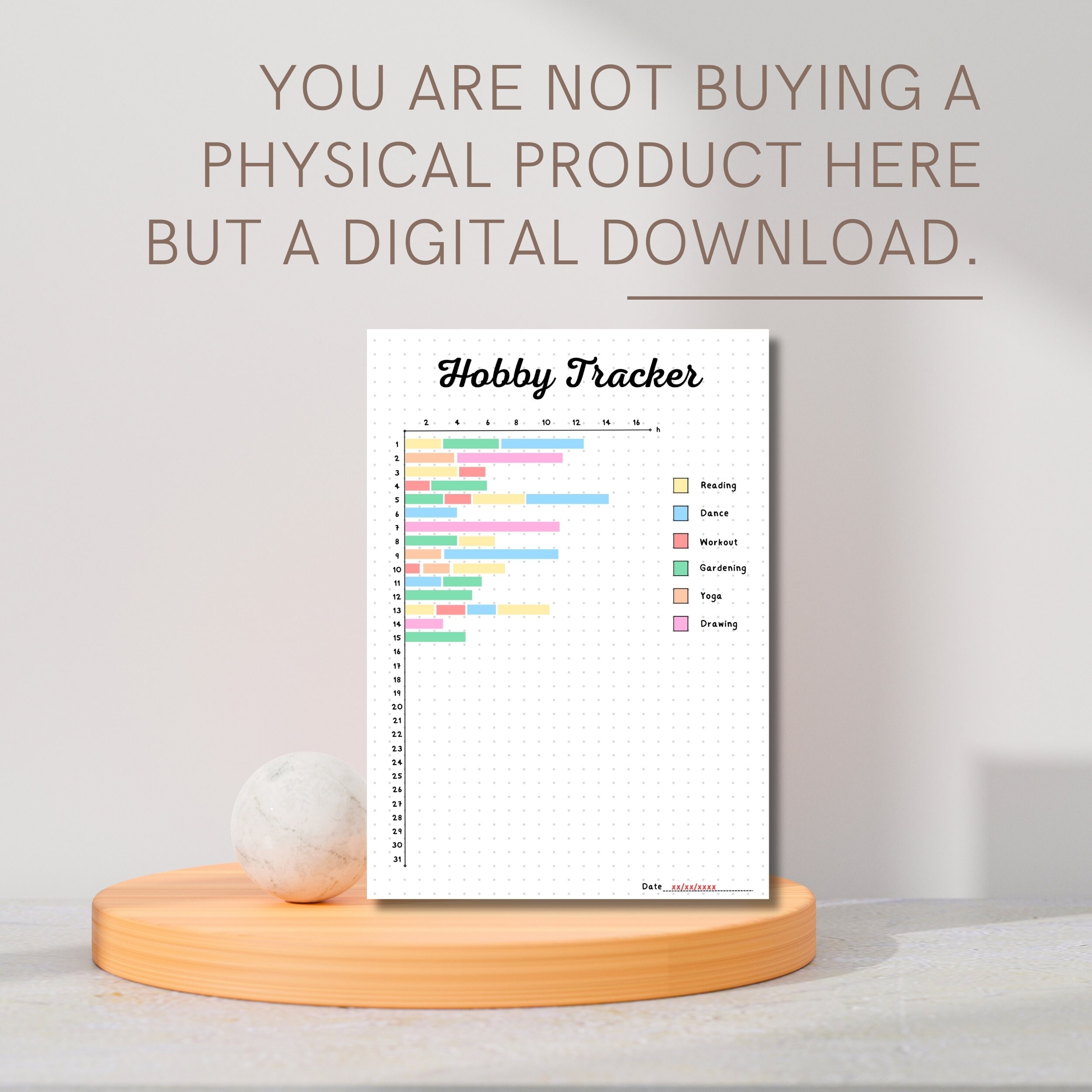 Hobby Tracker, Printable Tracker, A5 Journal Page, Habit Tracker, Hobby ...