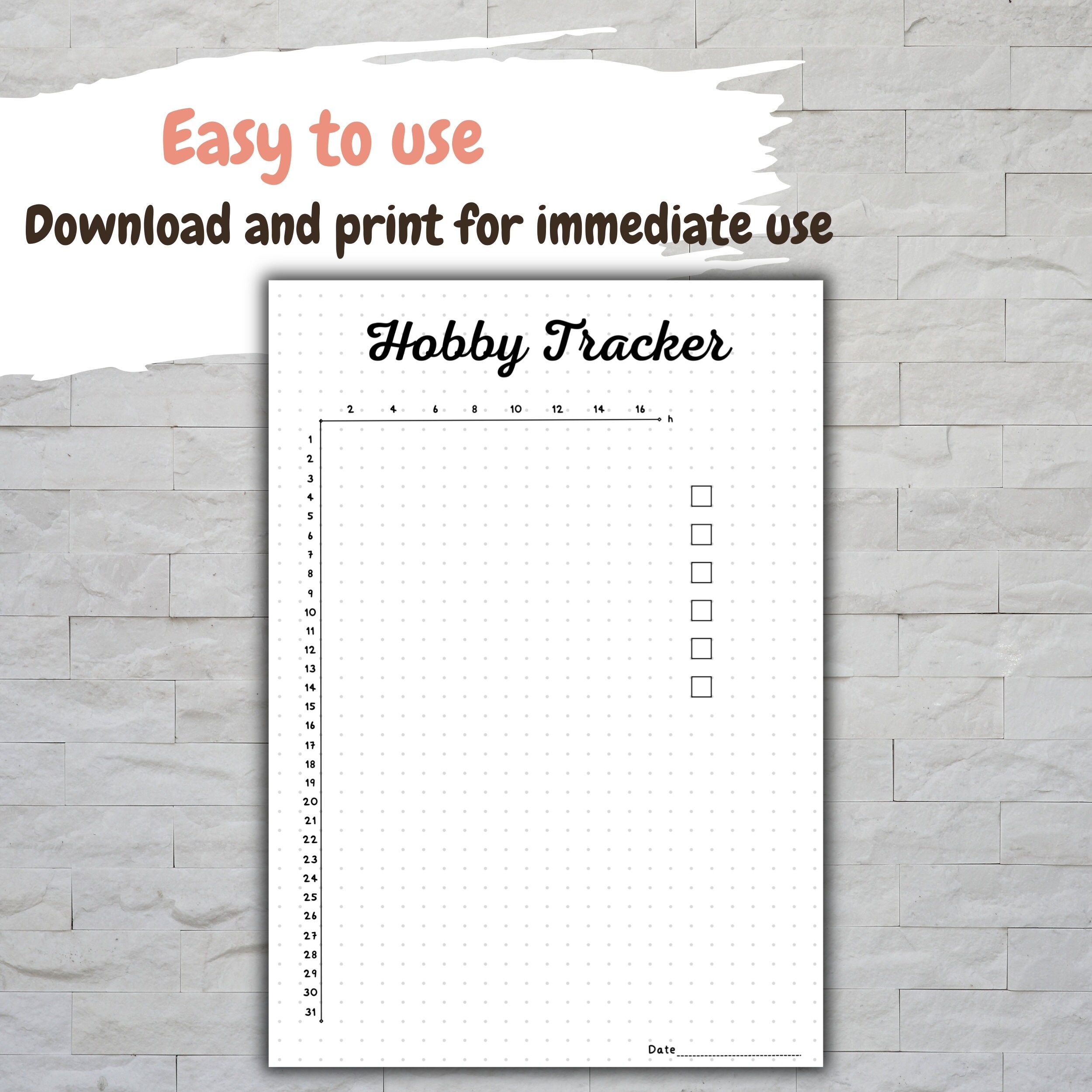 Hobby Tracker, Printable Tracker, A5 Journal Page, Habit Tracker, Hobby ...