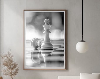 Chess Poster, Сhess Match Prints, Poster Print, Black and White Print ...