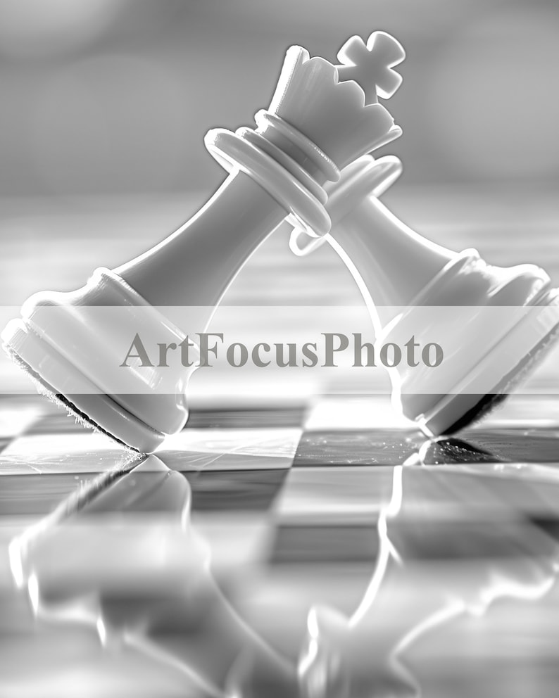 Chess Match Print: Black and White Chessboard Art (digital Download) - Etsy