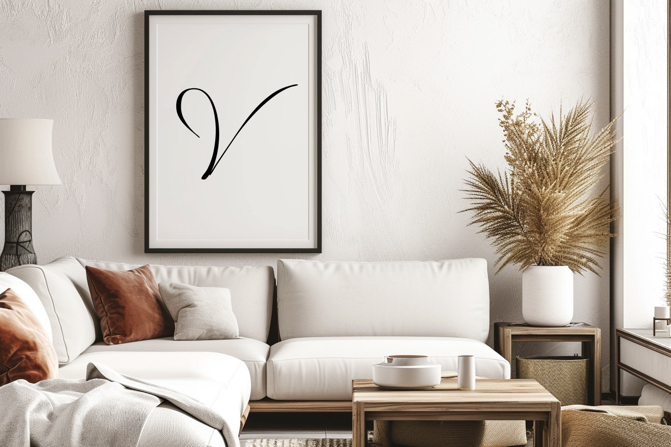 Letter V Poster, V Letter Decor, Printable Letter, Wall Art, Aesthetic ...