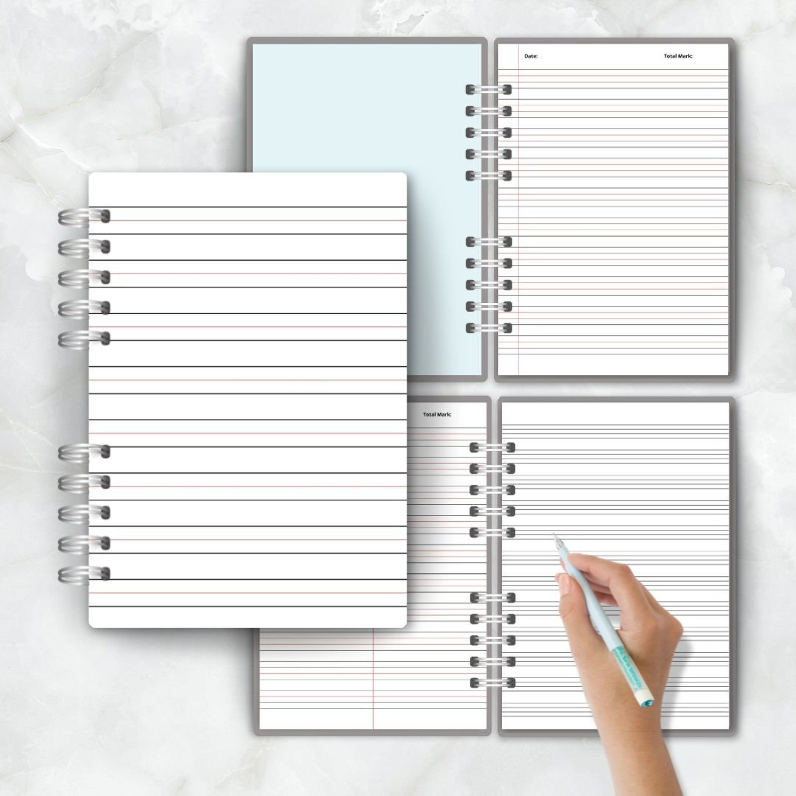 40 Universal Notebook Paper Template Bundle | Universal Notebook Paper ...