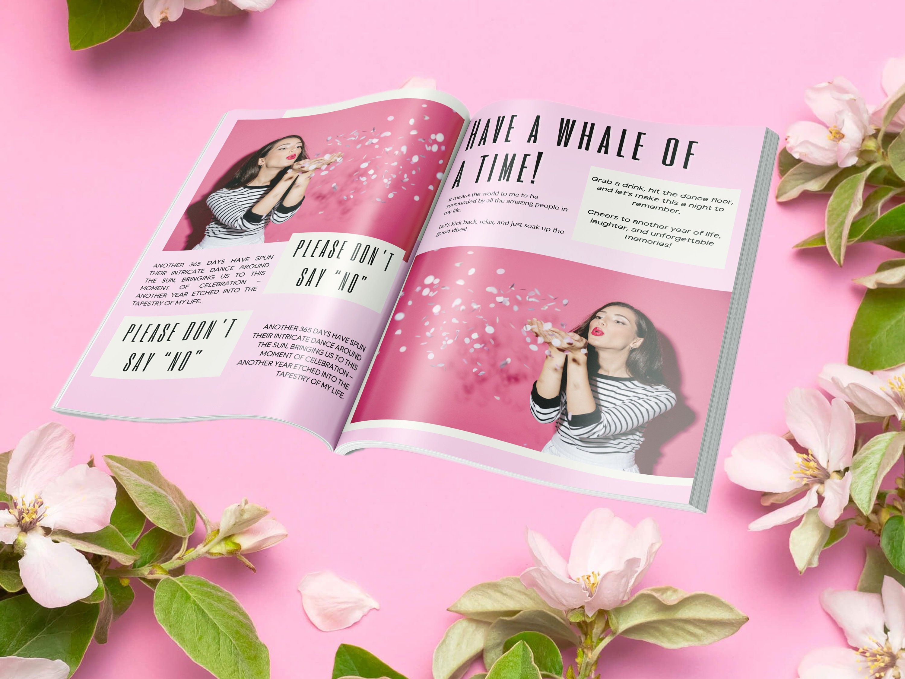 Canva Magazine Birthday Invitation Template | Editable Canva Birthday ...