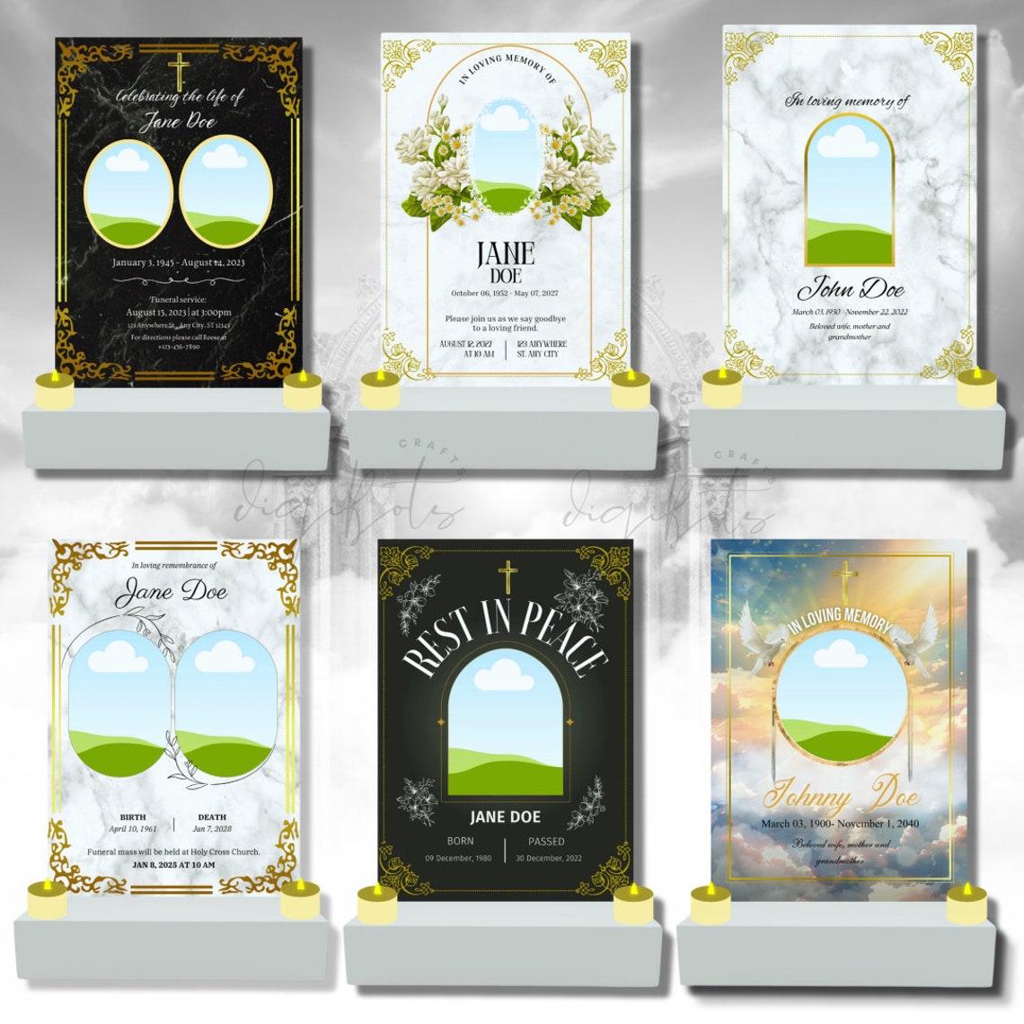 15 Canva Sintra Board Memorial Display Editable Template | No PRO ...