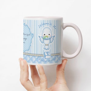 Baptism Mug Design Template - Editable in Canva | Pastel Blue Baptism ...