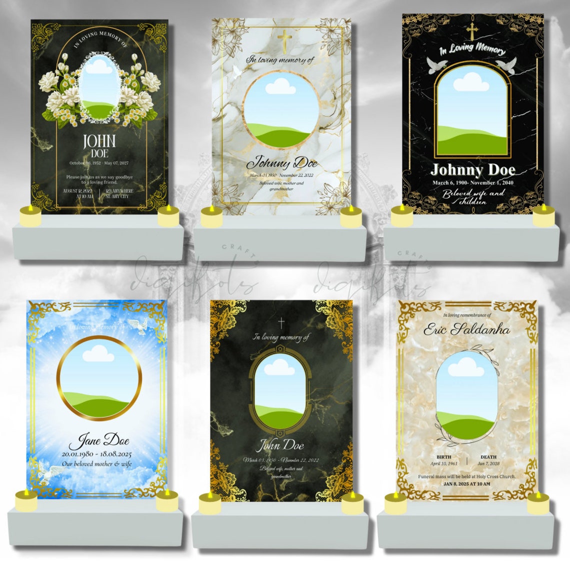 15 Canva Sintra Board Memorial Display Editable Template | No PRO ...