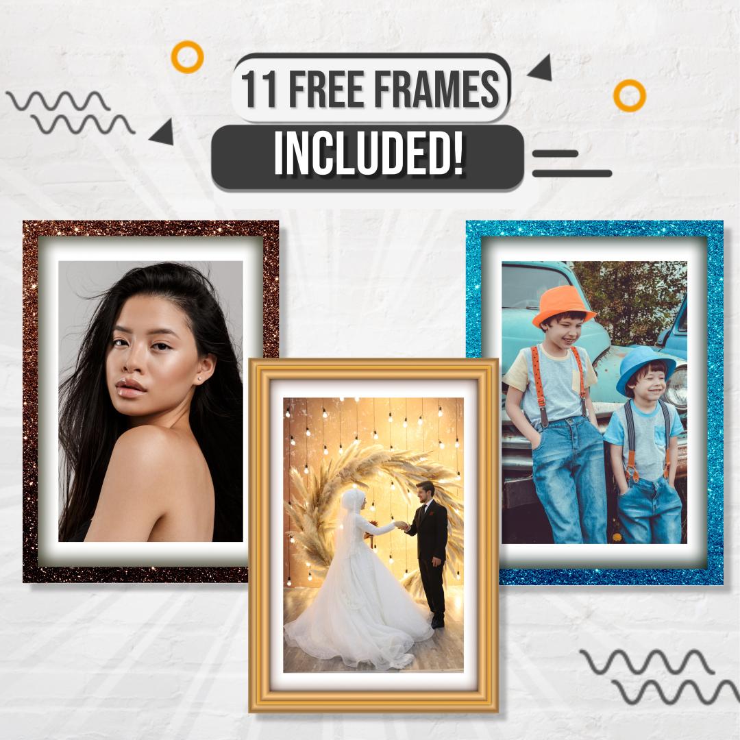 Canva Realistic Photo Frame Shadow Effect Editable Template | Frameless ...