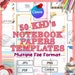 50 Kids Notebook Paper Templates | Printable & Canva Editable (JPG, PNG ...