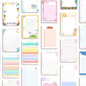 50 Kids Notebook Paper Templates | Printable & Canva Editable (JPG, PNG ...