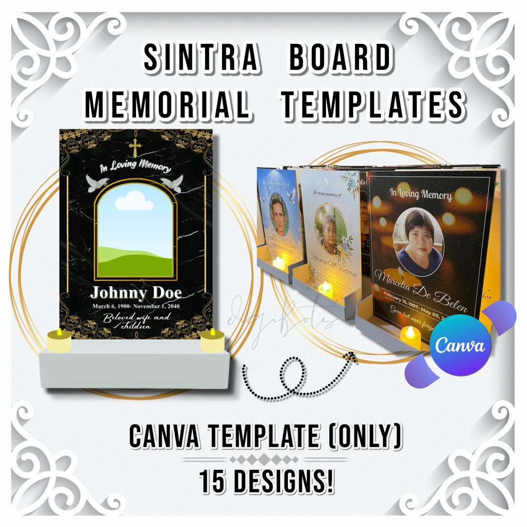 15 Canva Sintra Board Memorial Display Editable Template | No PRO ...