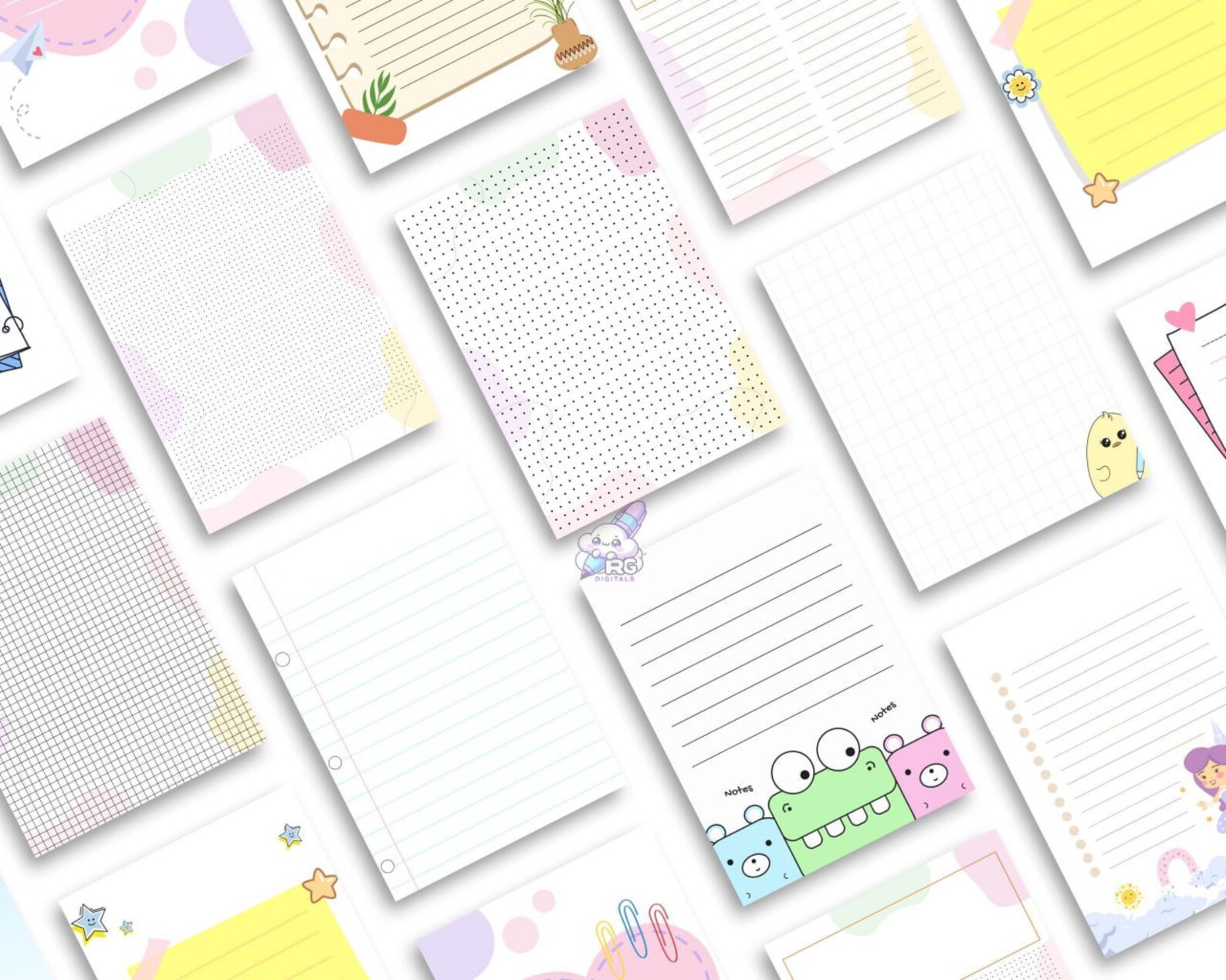 50 Kids Notebook Paper Templates | Printable & Canva Editable (JPG, PNG ...
