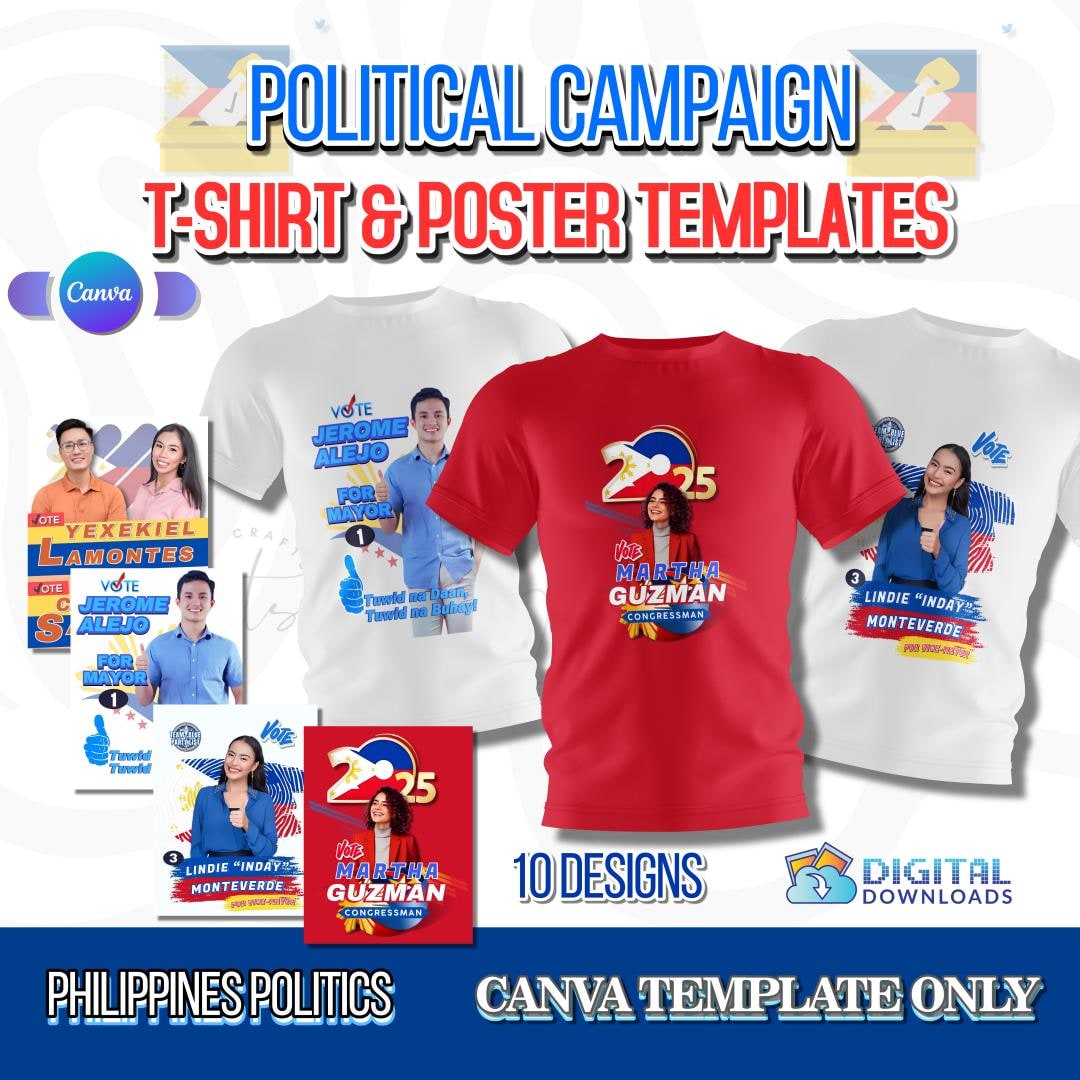 10 Canva Templates PH Election Campaign Posters & Shirts | Canva ...