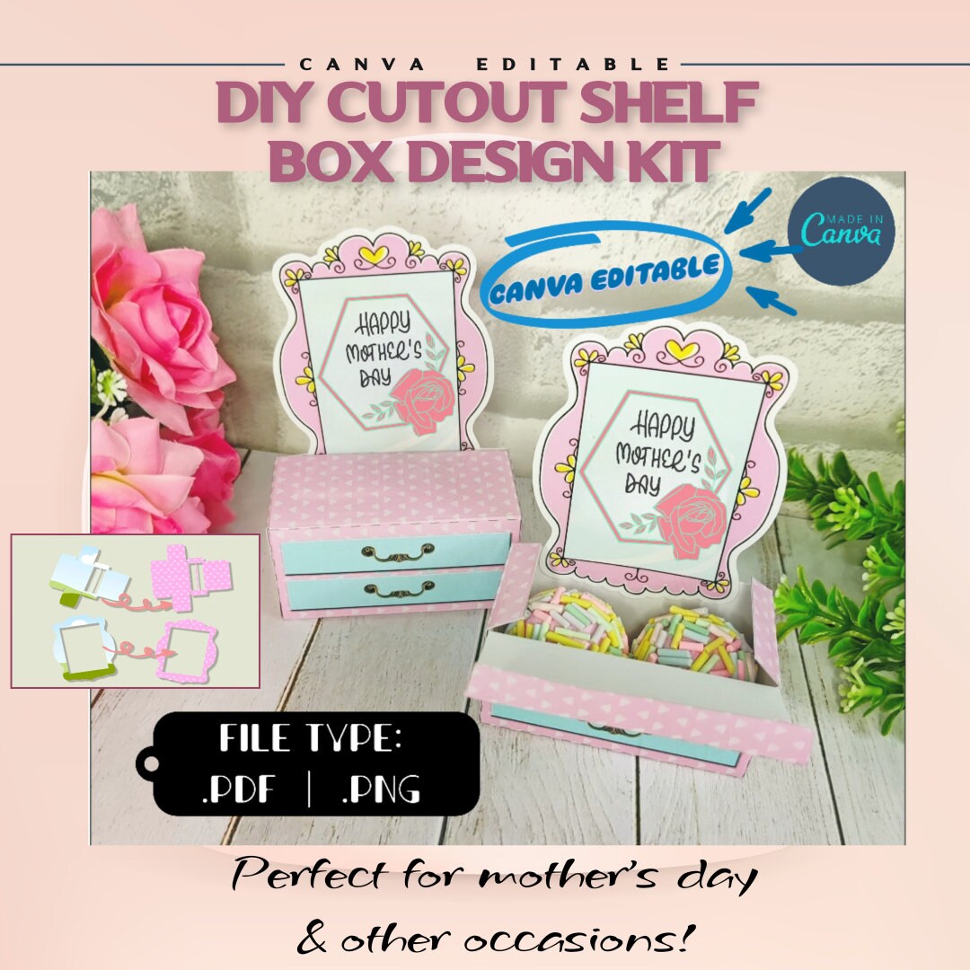 Customizable Cutout Shelf Box Template Canva-editable DIY Cutout Shelf ...