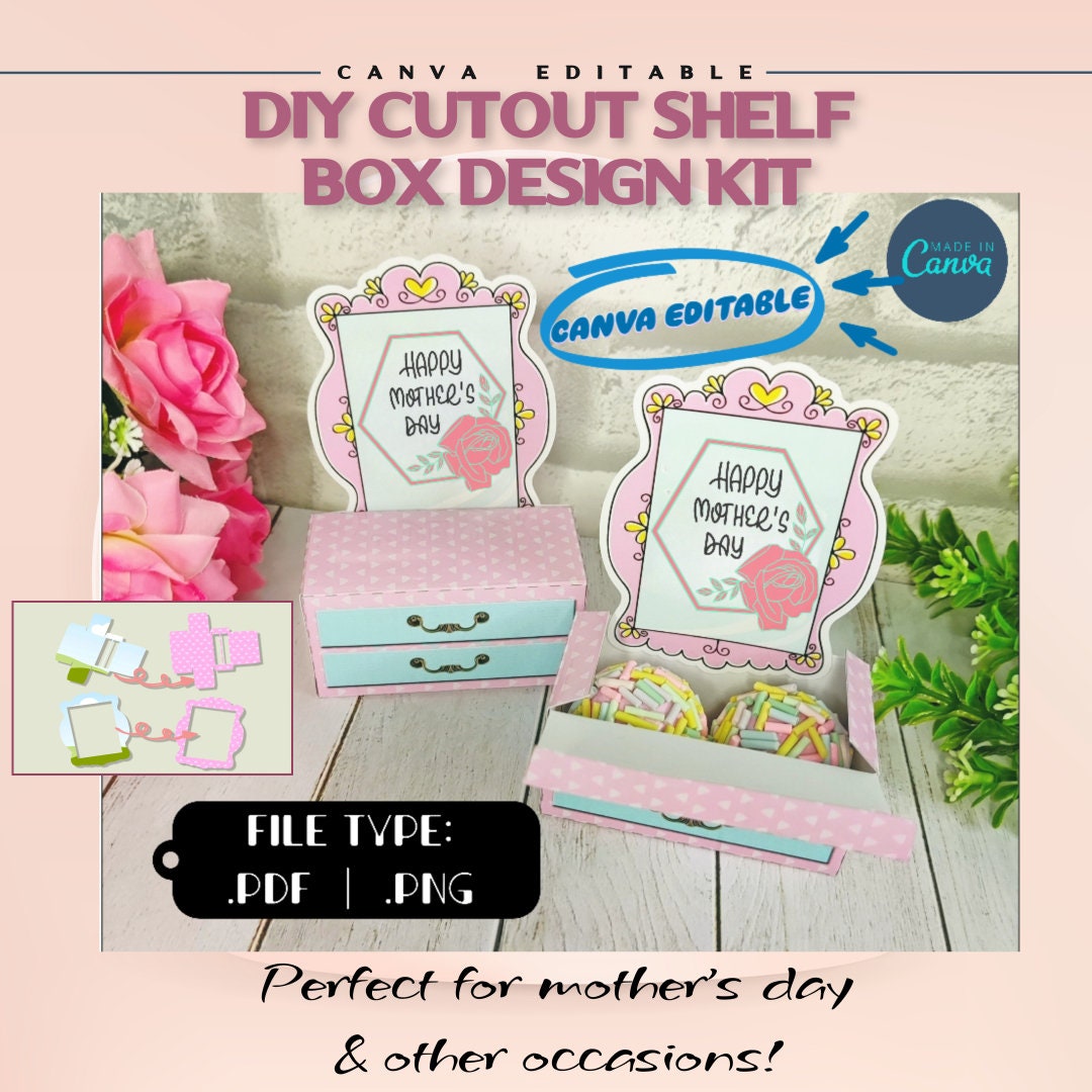 Customizable Cutout Shelf Box Template Canva-editable DIY Cutout Shelf ...
