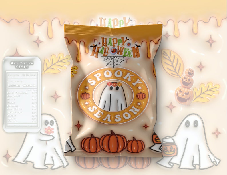 9 Inflated Halloween Chip Bags Templates | 3D Puff Halloween Chip Bags ...